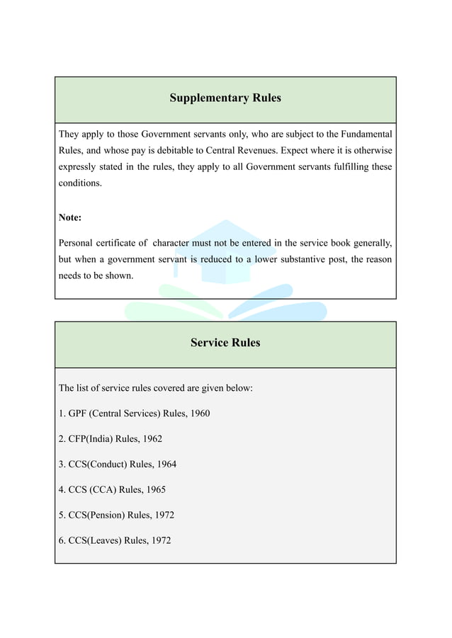 FR & SR -One Liners ( Fundamental Rules & Supplementary Rules and ...