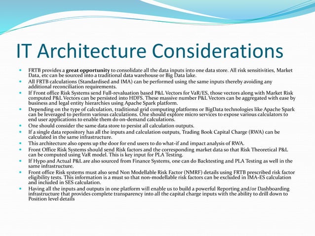FRTB Technology Considerations | PPT