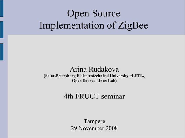Open Source Implementation Of Zigbee Ppt