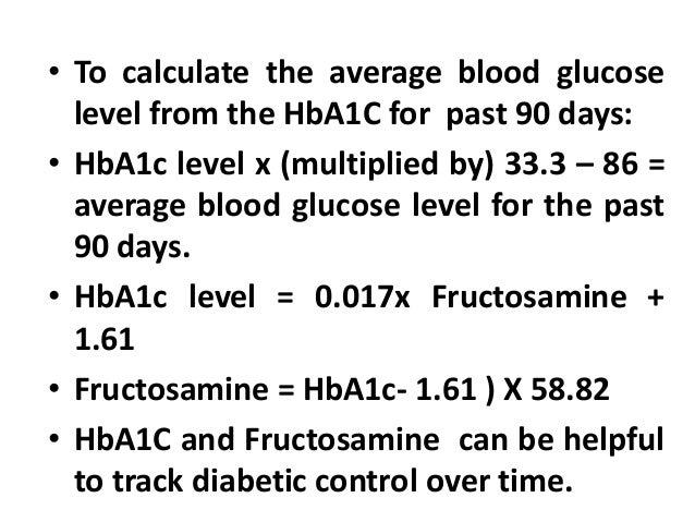 Fructosamine and hg a1c