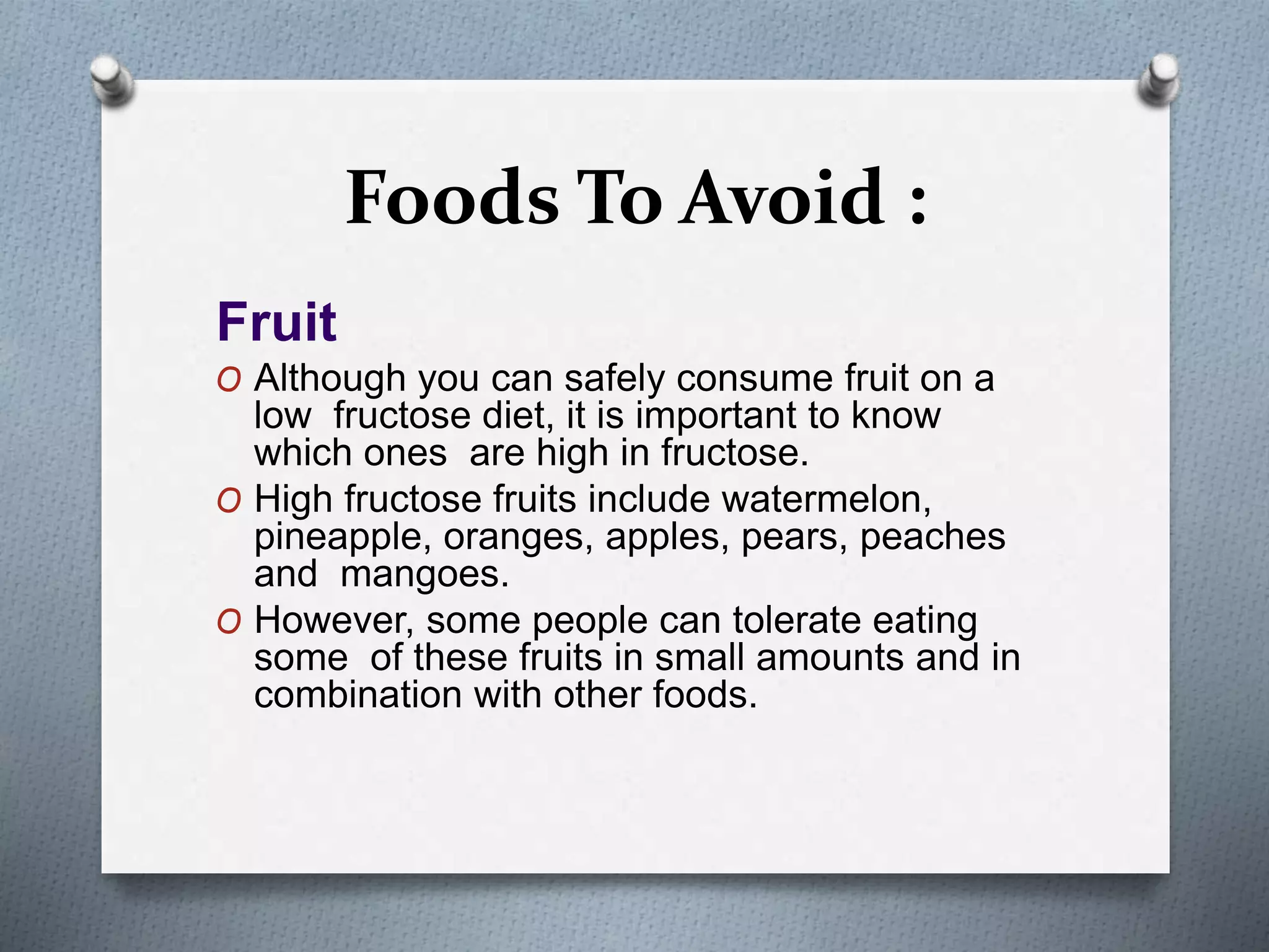 Fructose intolerance and Clinical diagnosis | PPTX
