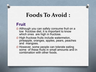 Fructose intolerance and Clinical diagnosis | PPTX