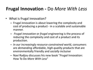 Frugal Innovation - Construction | PPTX