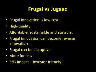 Frugal innovation for Indian entrepreneurs | PPT