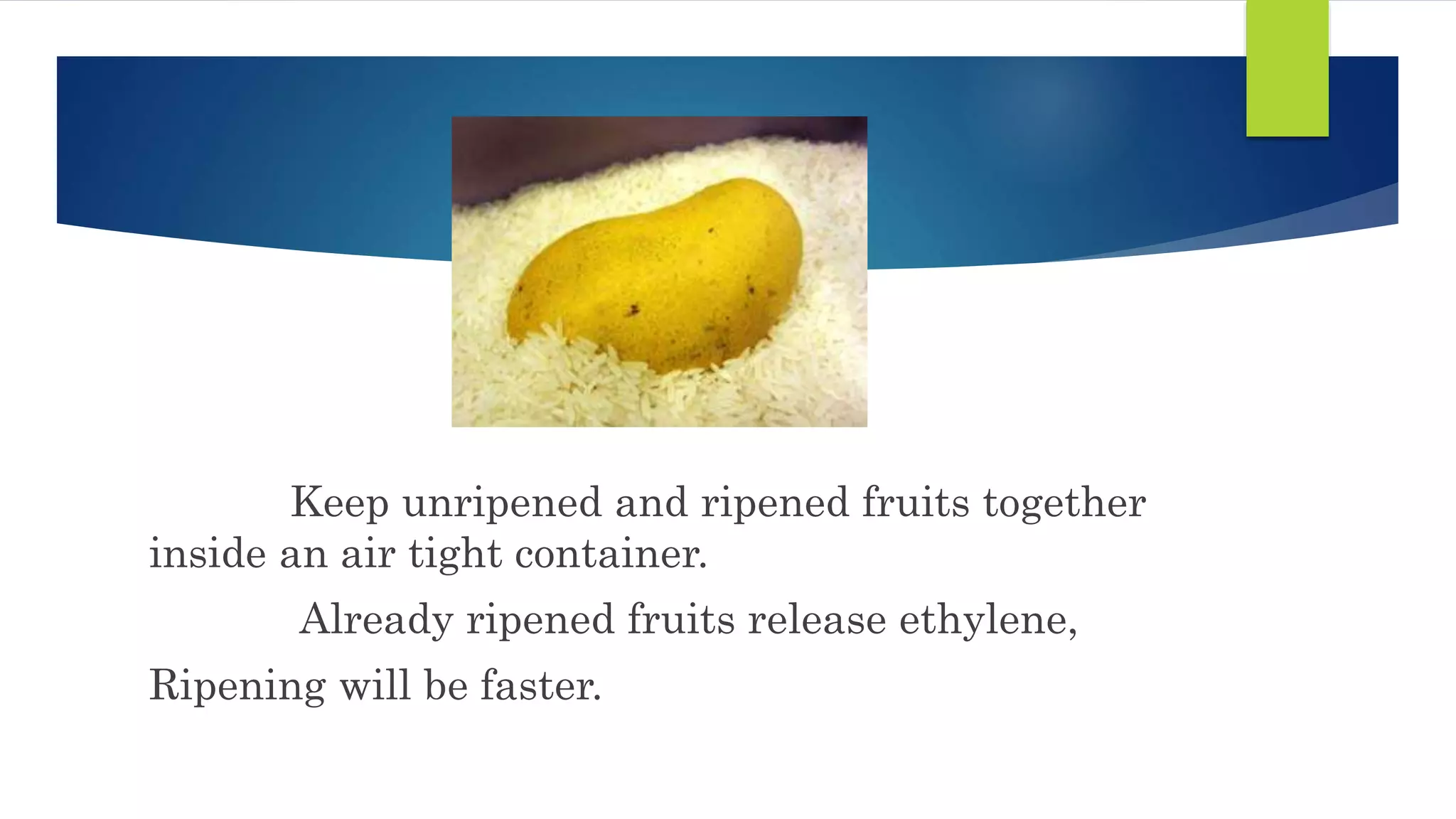Techniques of ripening followed in fruits | PPTX