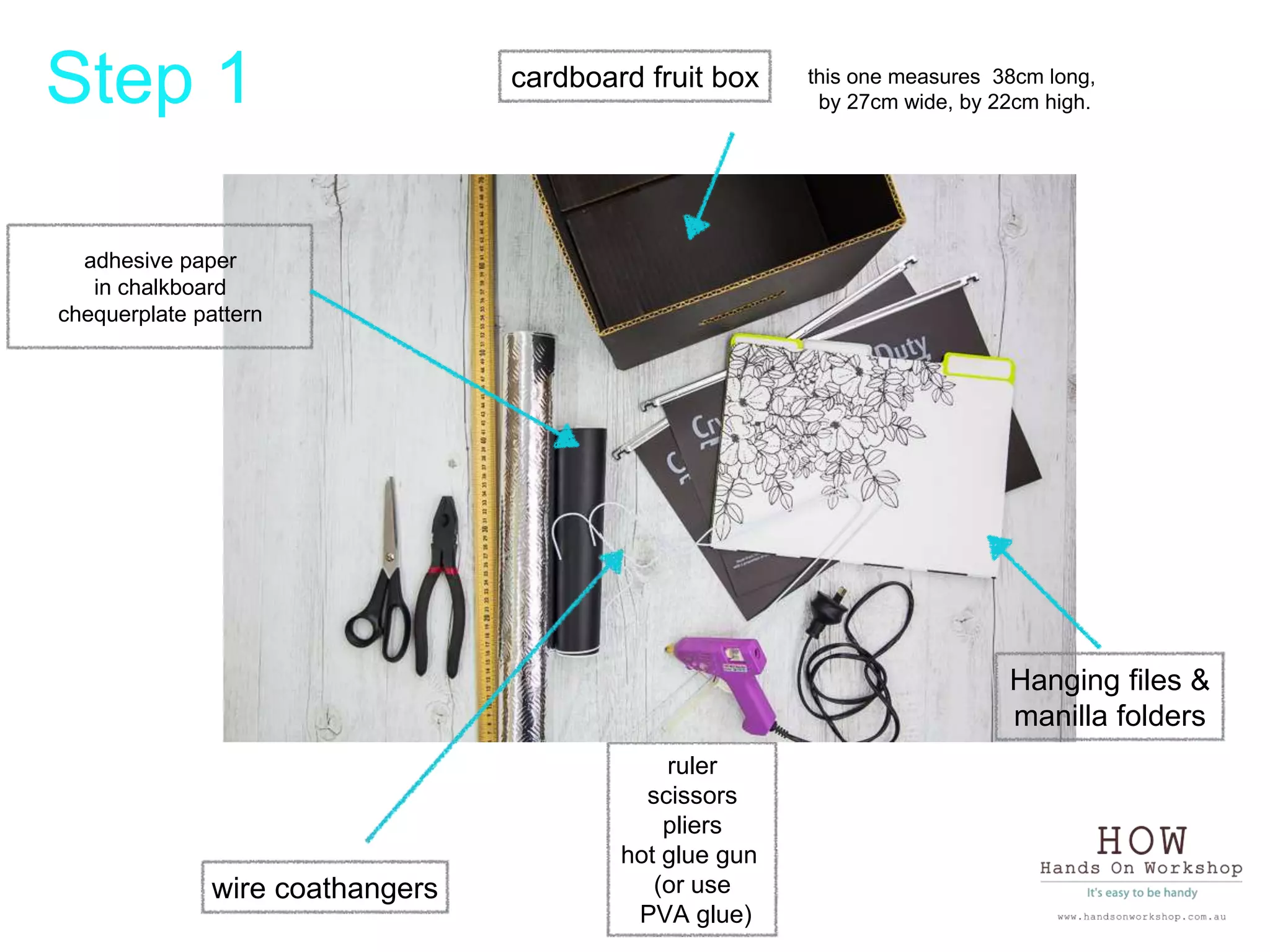 Creative DIY tutorial: Make a desk-top hanging file from a fruit box | PPTX