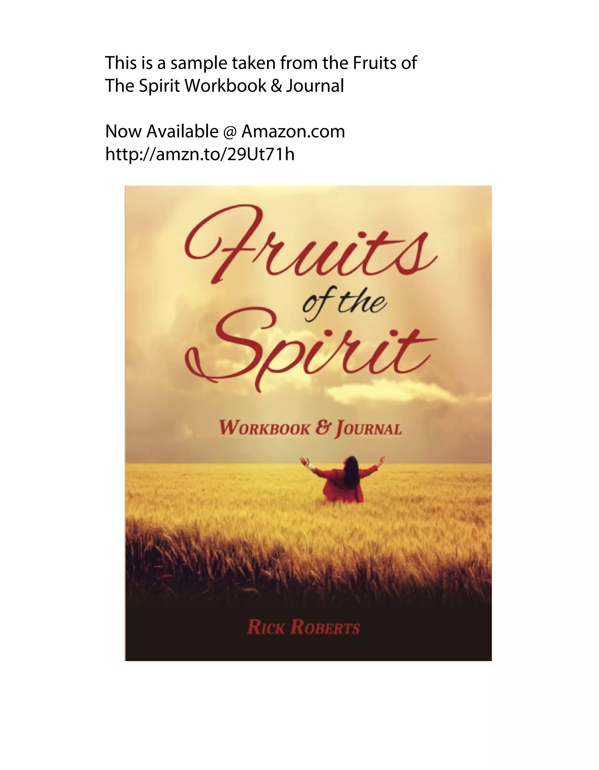 Fruits of the Spirit Workbook | PDF