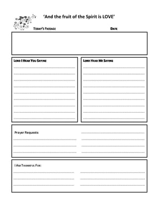 Fruits of the Spirit Workbook | PDF