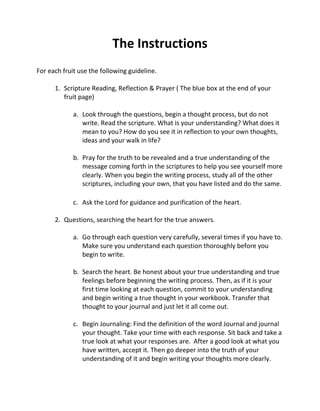 Fruits of the Spirit Workbook | PDF