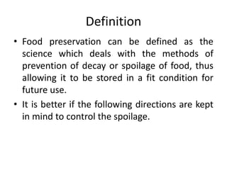 Fruit and vegetable processing - Introduction | PPTX