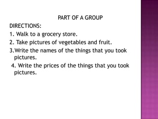Fruit and vegetable activity | PPTX