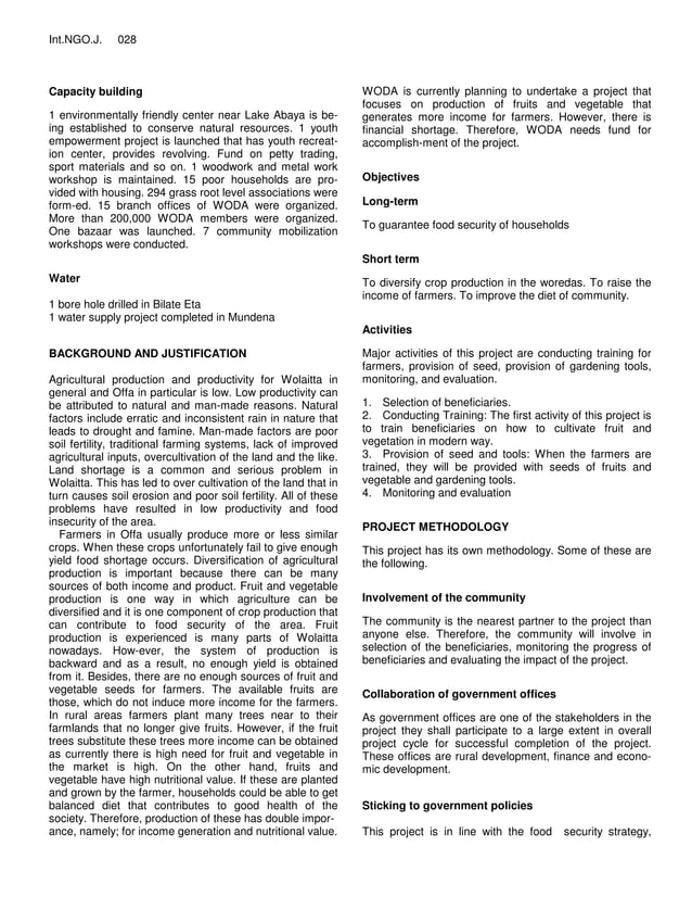 Fruit and vegetable production proposal | PDF