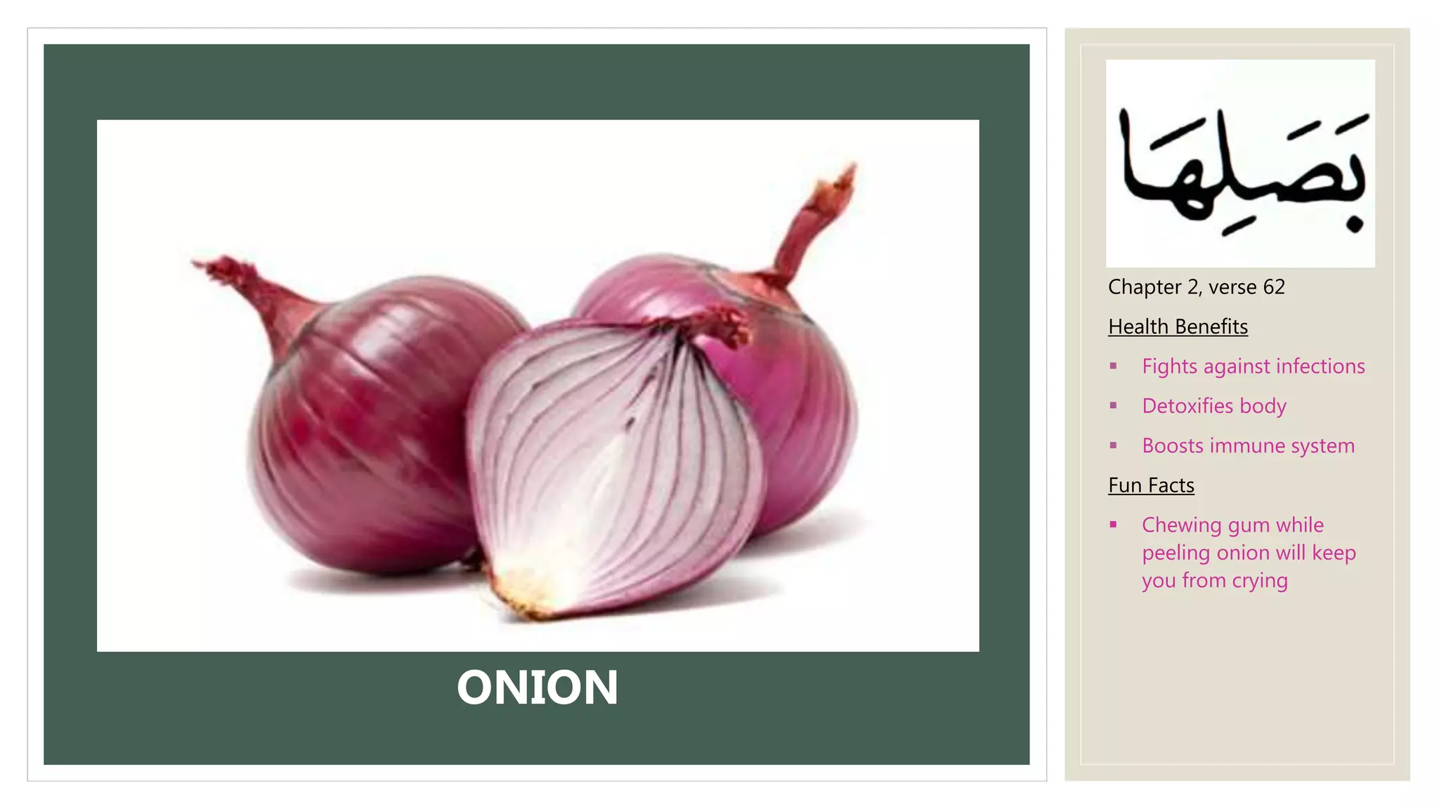 Fruit and Vegetables from the Holy Qur'an | PPTX