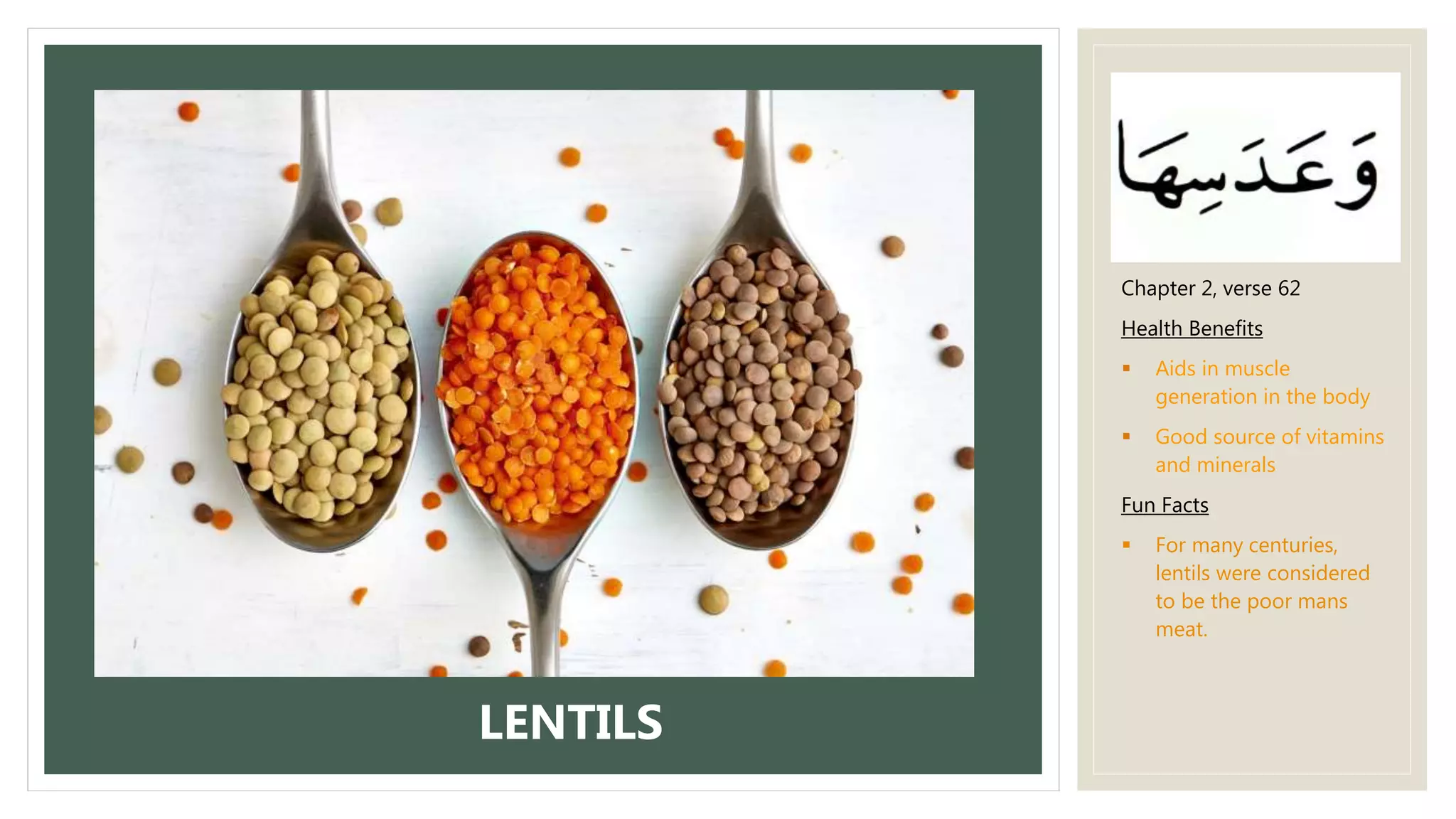 Fruit and Vegetables from the Holy Qur'an | PPTX