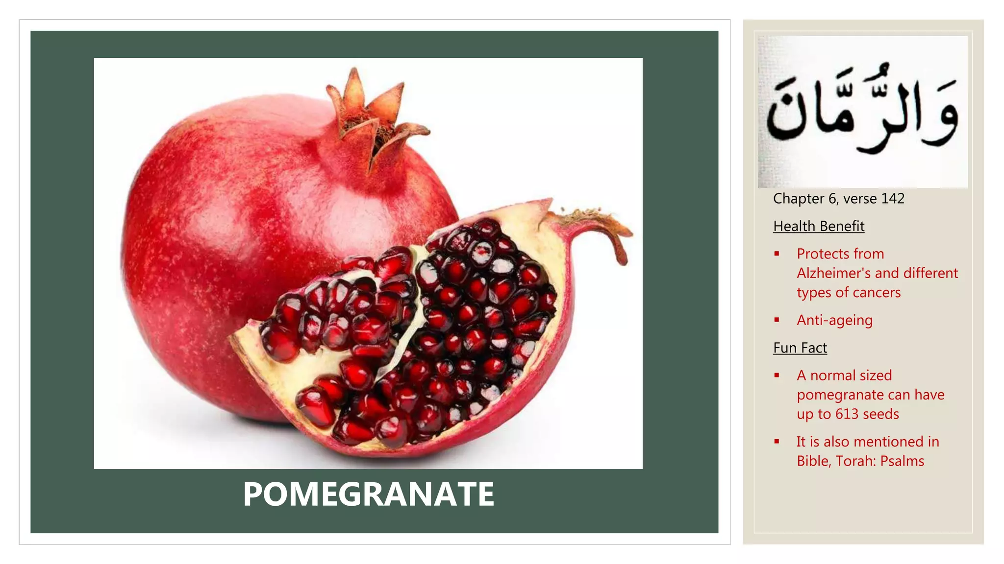 Fruit and Vegetables from the Holy Qur'an | PPTX