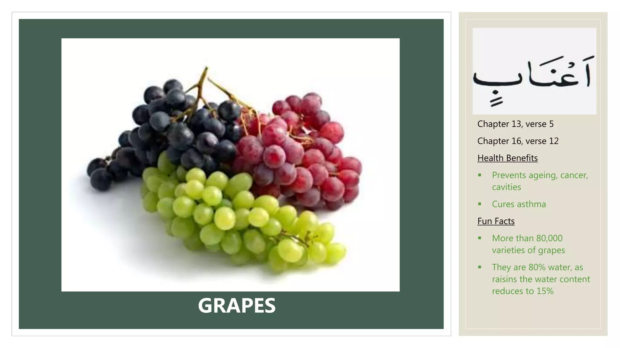 Fruit and Vegetables from the Holy Qur'an | PPTX