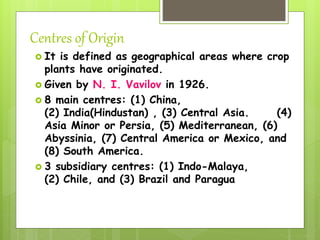 Center of Origin, Diversity in horticultural crops, | PPTX