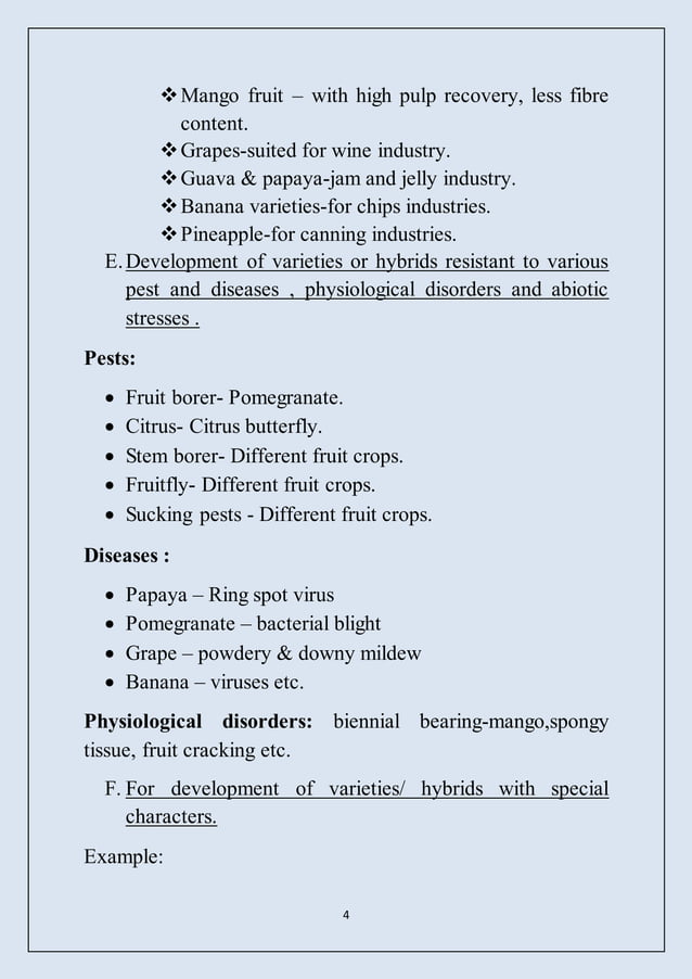 Fruit breeding 656 | DOCX | Agriculture | Industries