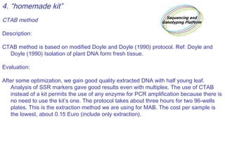 Fruitbreedomics workshop wp6 dna extraction methods | PPT