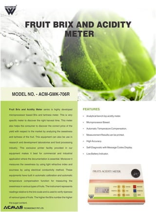 Fruit Brix & Acidity Meter by ACMAS Technologies Pvt Ltd. | PDF ...