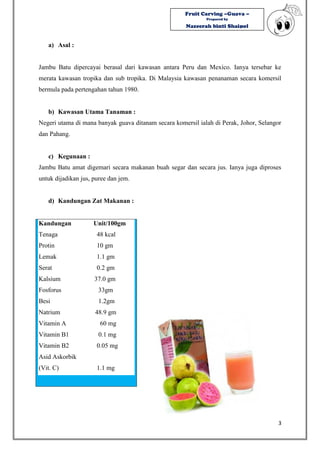 Fruit carving notes | PDF