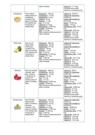 Fruit charts | PDF | Healthy Cooking and Eating | Food & Drink