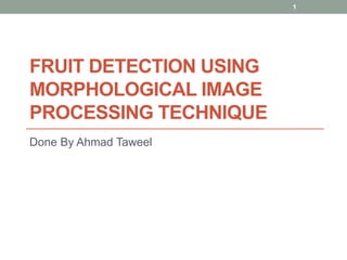 Fruit detection using morphological | PPTX