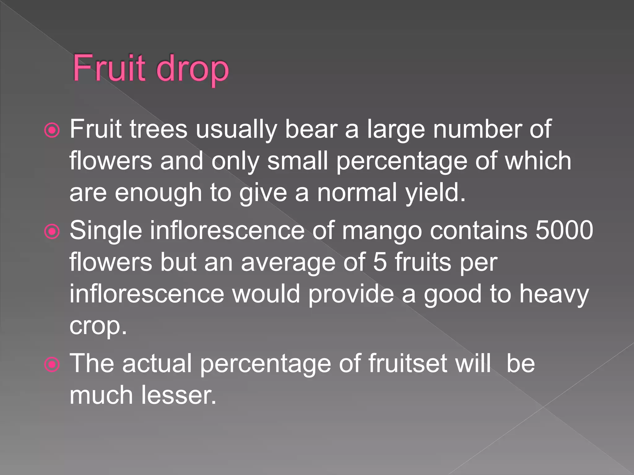 Fruit drop – causes and prevention in horticuture crops | PPTX