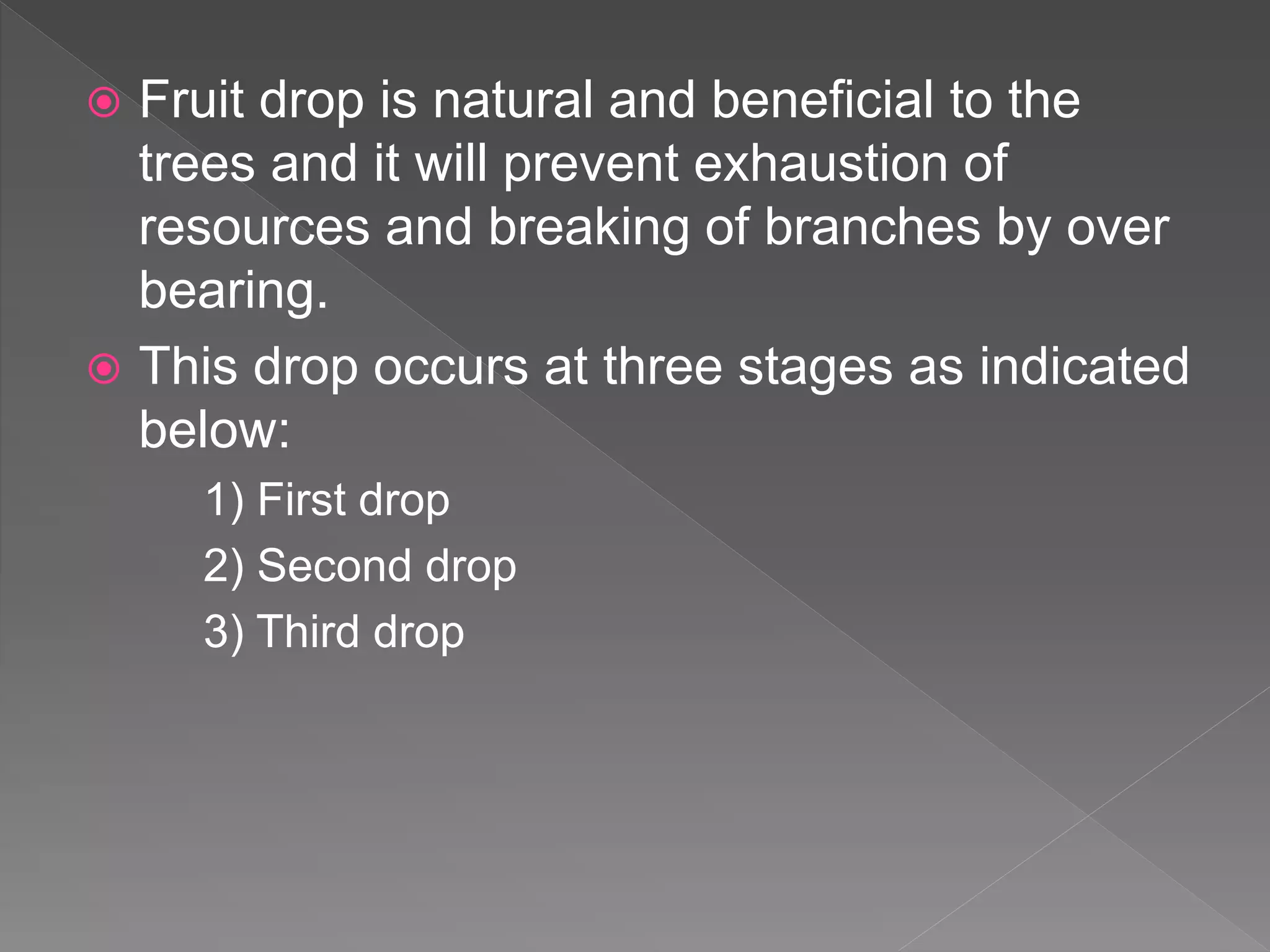 Fruit drop – causes and prevention in horticuture crops | PPTX