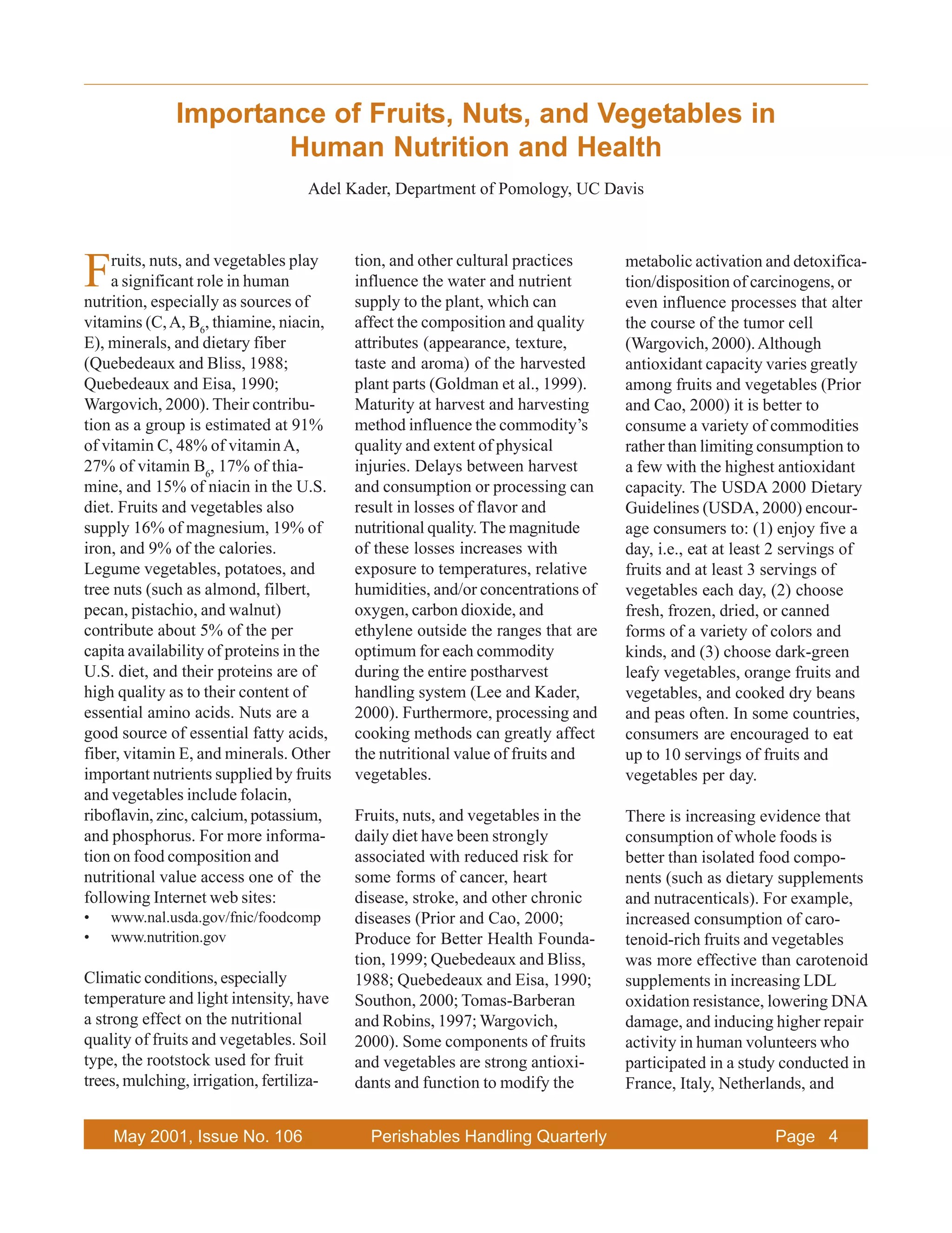 Fruit in human nutrition | PDF