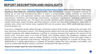 Project Report on Fruit Jam Manufacturing Plant | PPTX