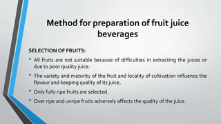 Fruit juices- method of extraction & equipment | PPTX