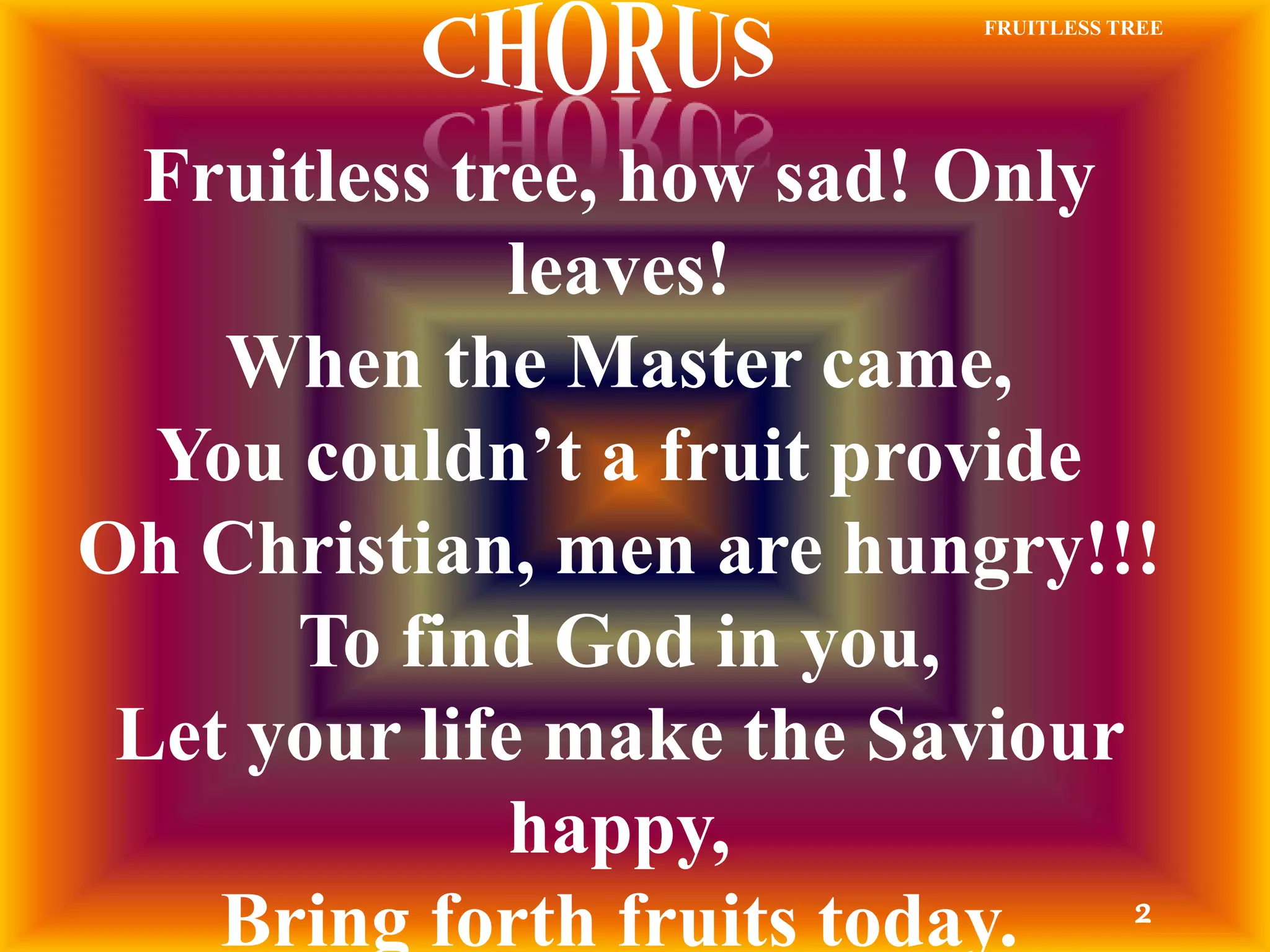 FRUITLESS TREE | PPTX