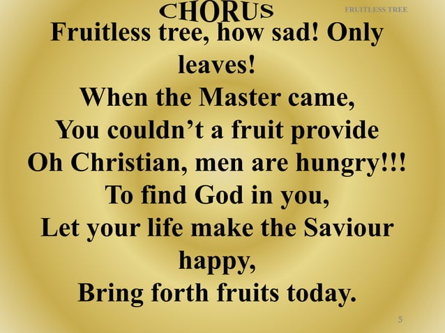 FRUITLESS TREE | PPT