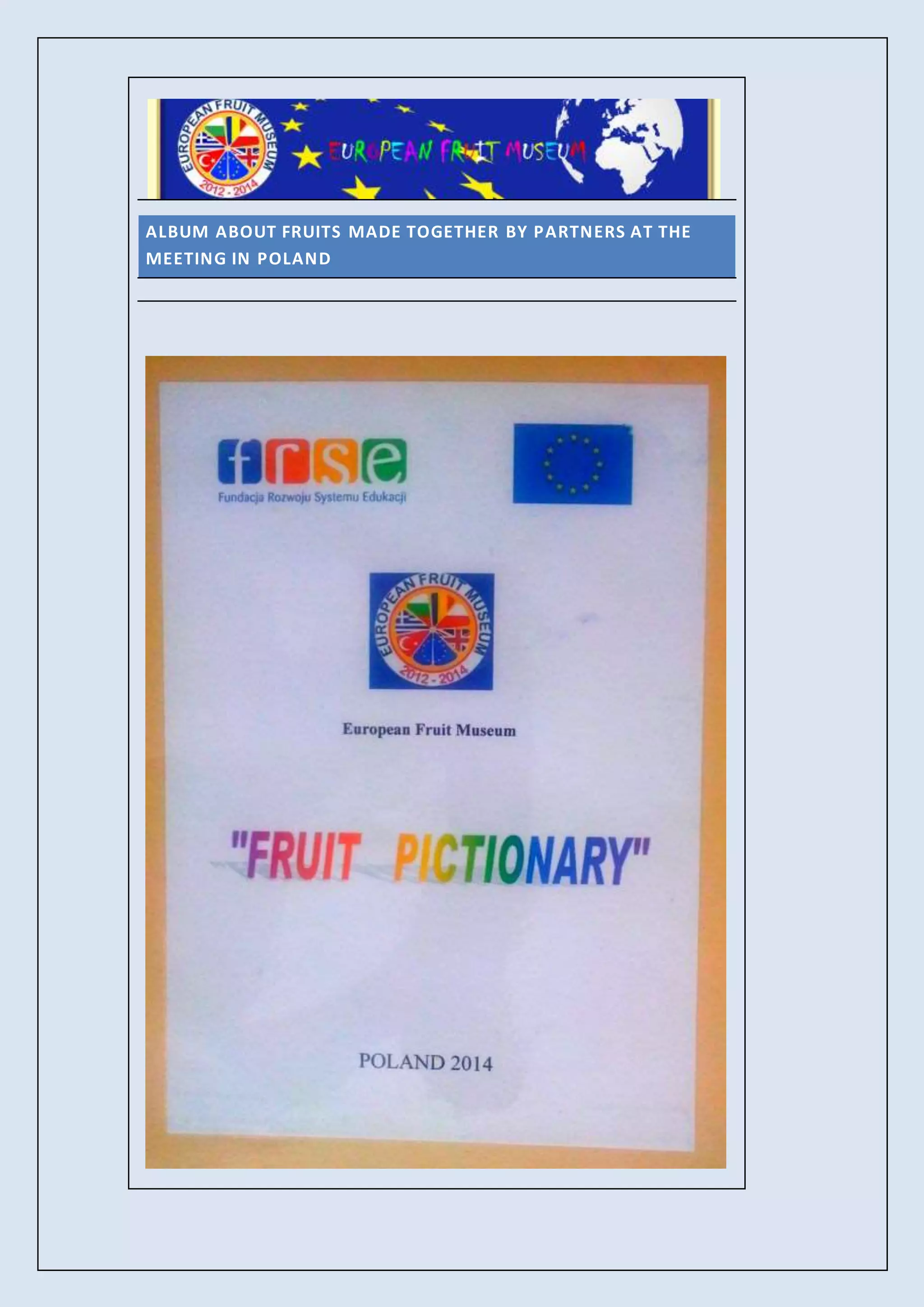 Fruit pictionary of European Fruit Museum (Multilateral Comenius ...
