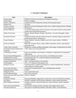 Fruit Production Farming and Exporting Project Proposal in Bahir Dar ...
