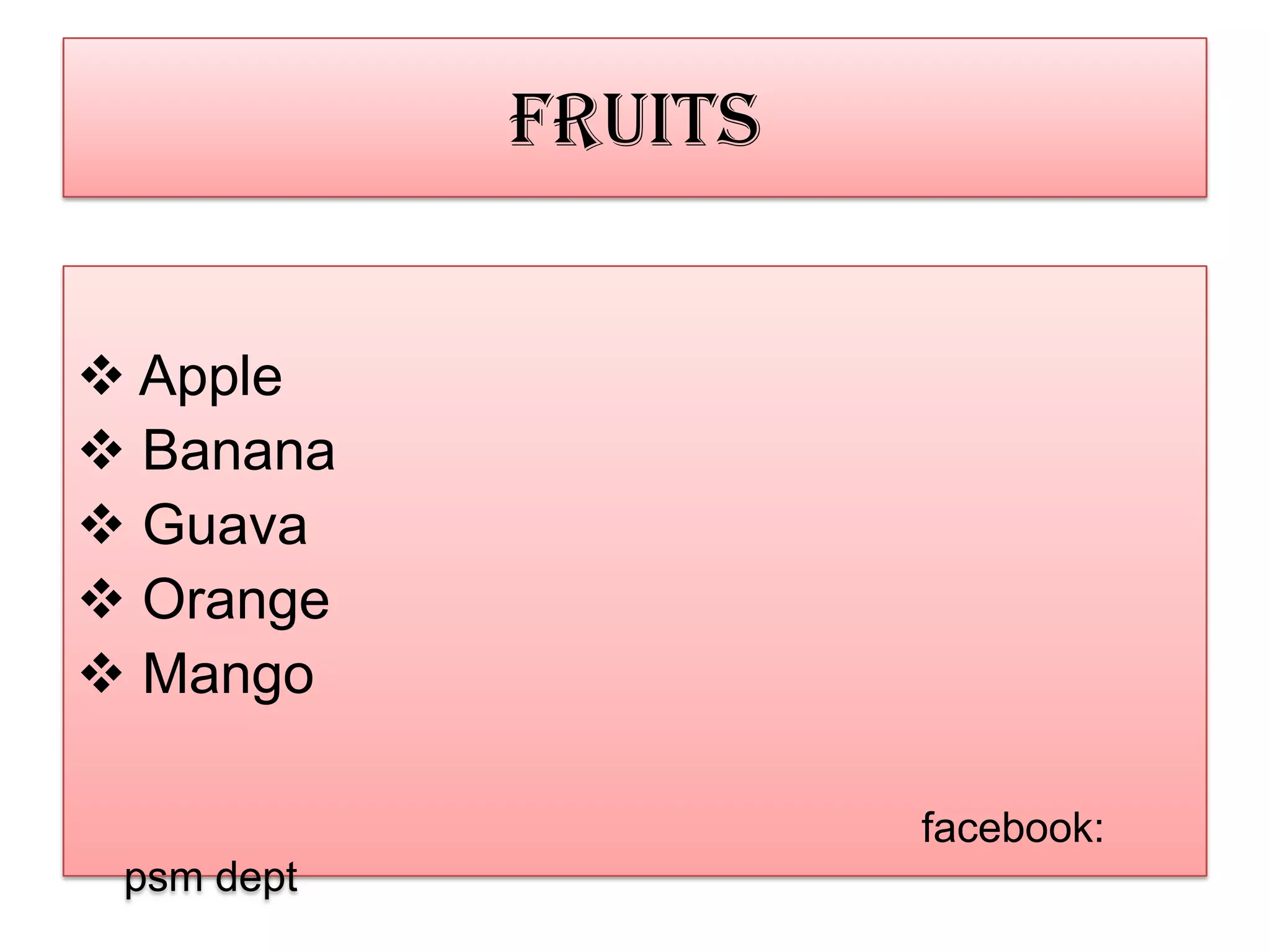 Fruits | PPTX