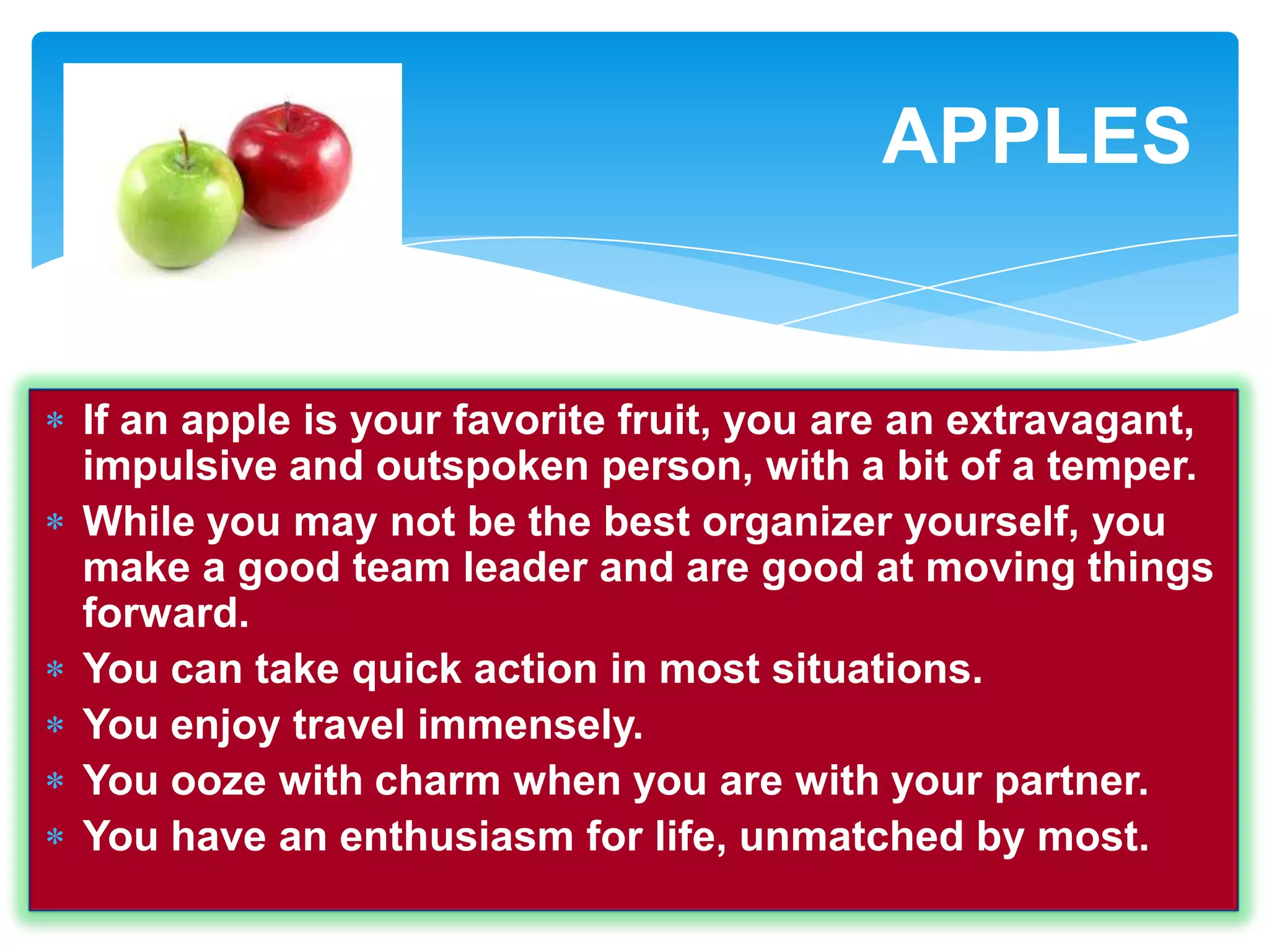 Fruits and Personalities | PPTX