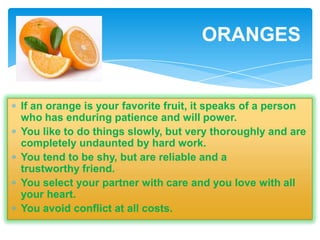 Fruits and Personalities | PPTX