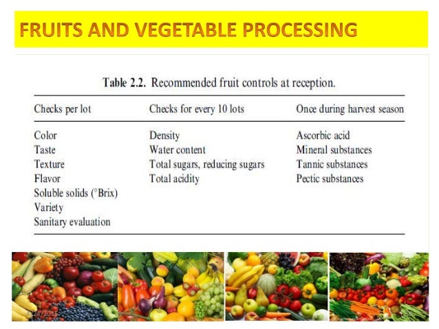 Fruits and vegetable processing 1