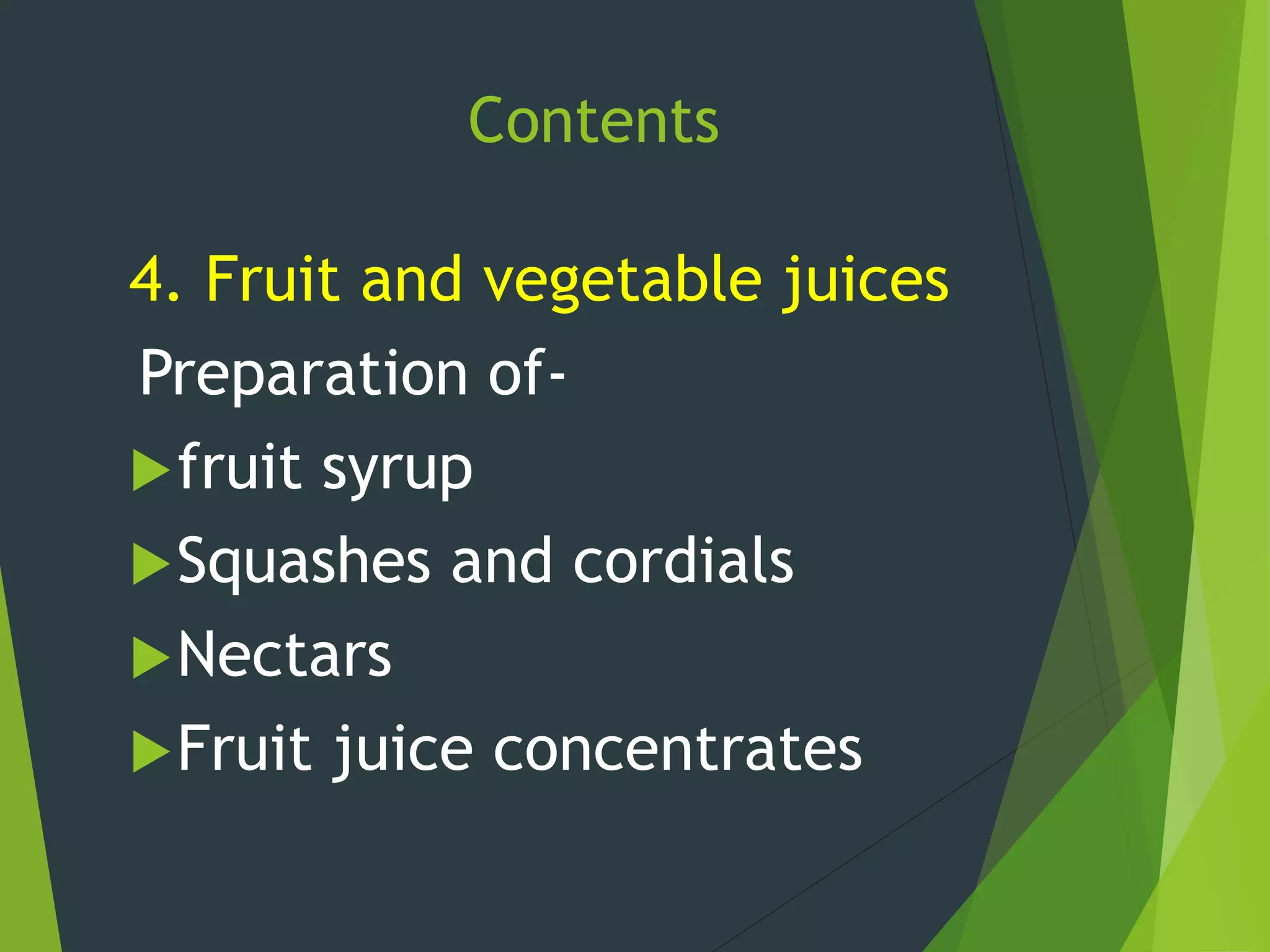 Fruits and Vegetables Processing Technology | PPTX