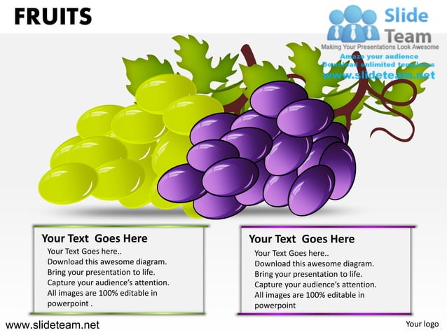 Fruits bananas melon orange grapes powerpoint ppt templates. | PDF ...