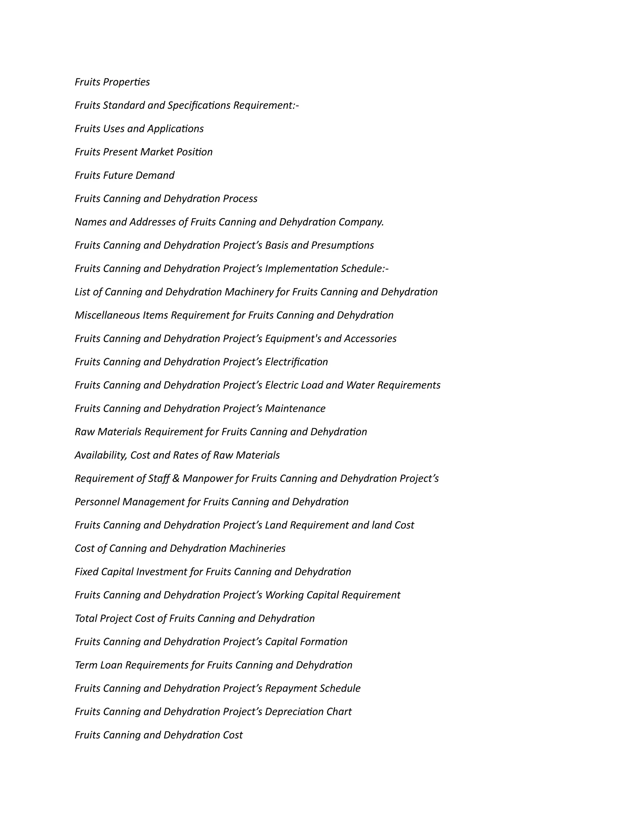 Fruits Canning and Dehydration Project Report | PDF