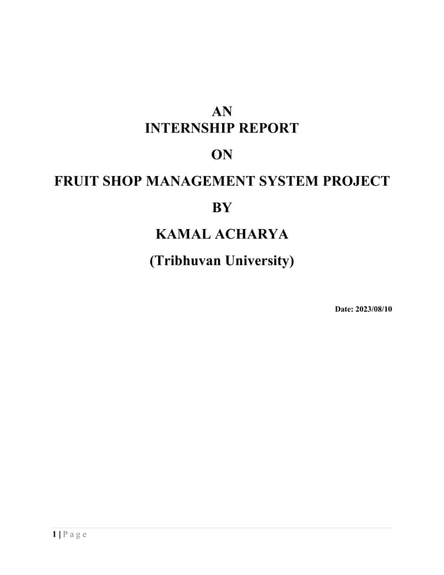 Fruit shop management system project report.pdf | Operating Systems | Computer Software and ...