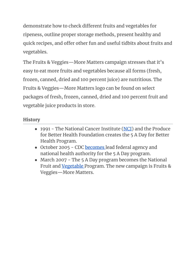 Fruits, vegetables | PDF
