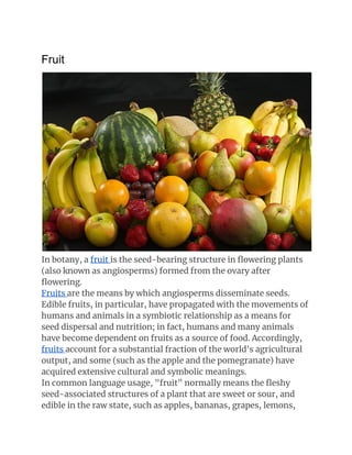 Fruits, vegetables | PDF