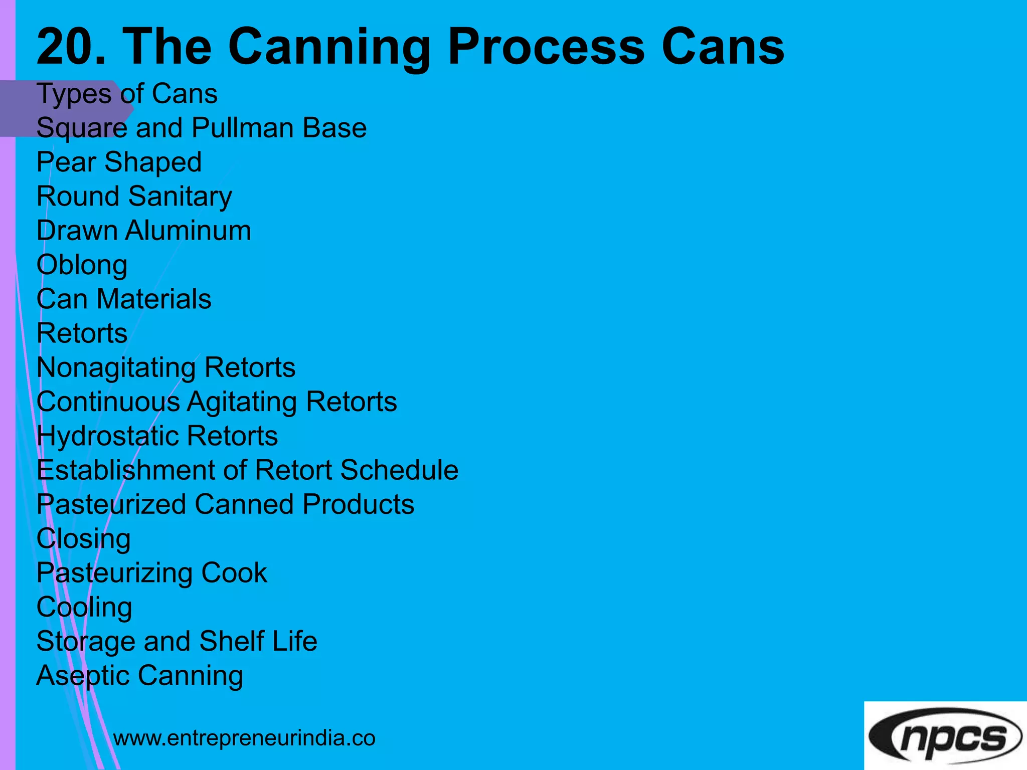 Fruits, Vegetables & Food Processing with Canning & Preservation | PPTX