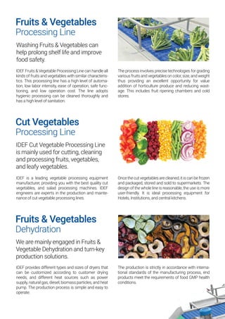 Fruits & Vegetables Processing Line | PDF