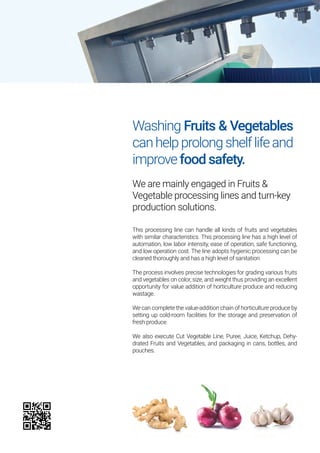 Fruits & Vegetables Processing Line | PDF