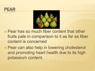 Fruits which are good for weight loss | PPTX | Healthy Cooking and ...